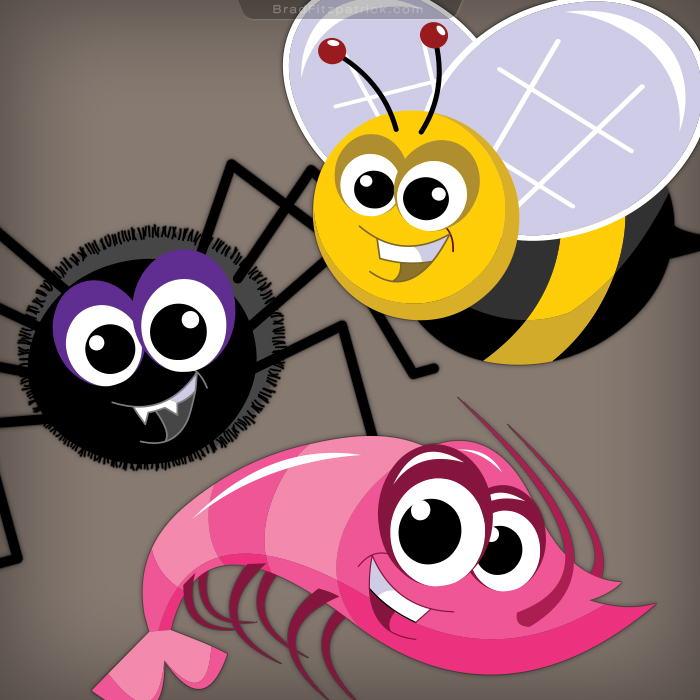 Cartoon-Spider-Shrimp-Bee-Character-Designs-Video-Game – Brad Fitzpatrick