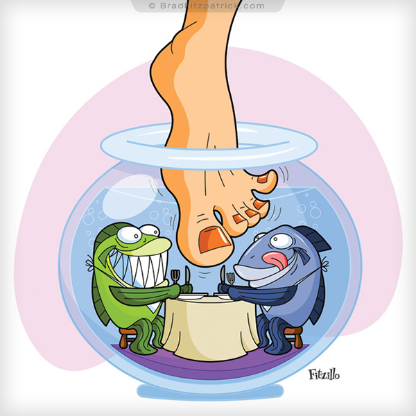 Fish-Pedicure-Foot-Toes-Fishbowl-Eat-Magaziine-Illustration – Brad ...